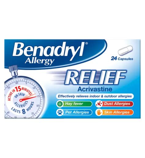 Benadryl Allergy Relief 24 Capsules Pillsorted