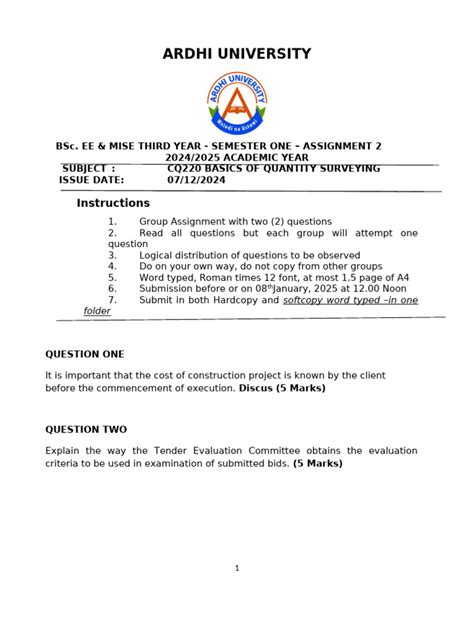 Assignment 2 2024 2025 Aru Pdf