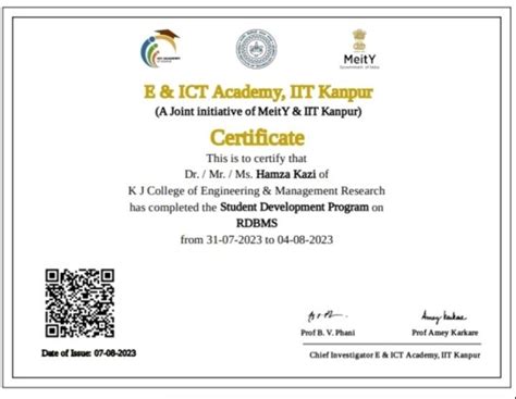 Hamza Kazi On Linkedin Learning Newlearnings Iitkanpur Rdbms Eict