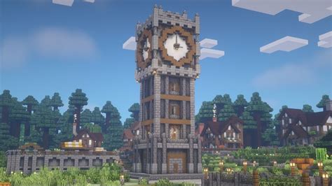 Best 13 Medieval Clock Tower In Minecraft Hardcore 119 Bedrock New