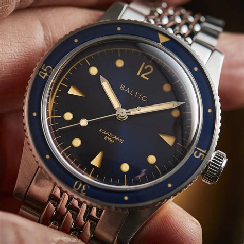 Baltic Aquascaphe Classic Blue Gilt Timetide Watches