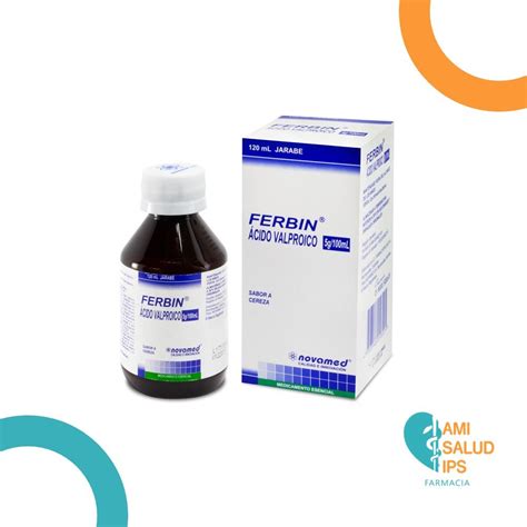 Acido Valproico 5g 100ml Jarabe Frasco 120ml Sabor Cereza Ferbin