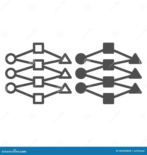 Decision Tree Algorithm Icon Color Illustration Royalty Free Cartoon