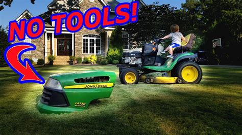 How To Remove John Deere Lawn Mower Hood No Tools Youtube
