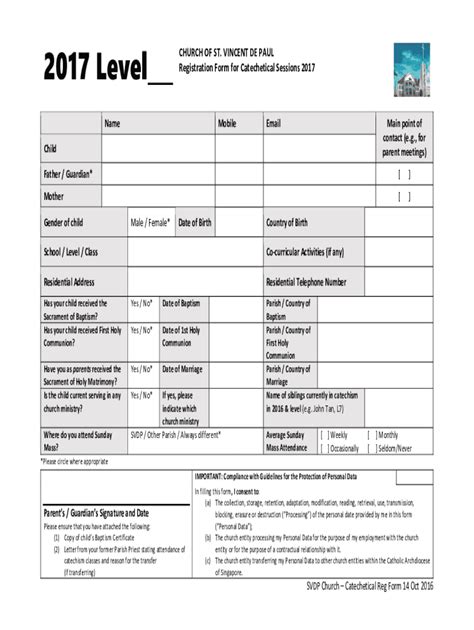 Fillable Online Catechism Form 2017 Docx Fax Email Print Pdffiller