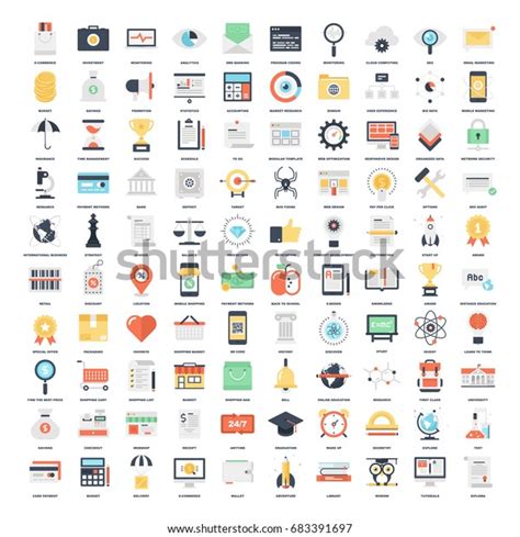 Vector Set Flat Web Icons Stock Vector Royalty Free Shutterstock