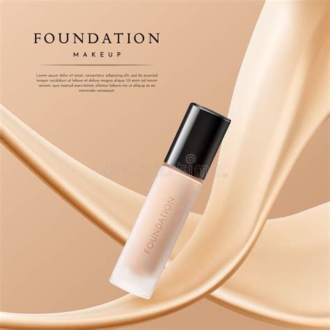 Elegant Makeup Advertising With Liquid Foundation Banner Template Stock