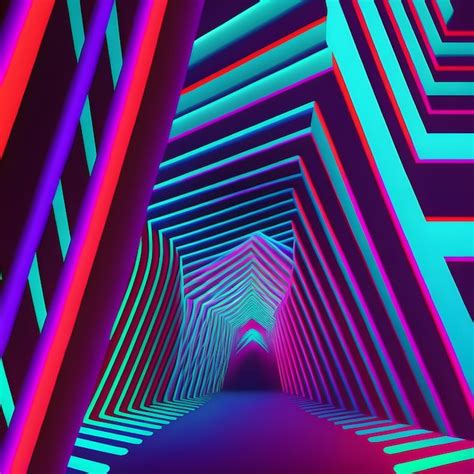 Premium Photo Abstract Colorful Neon Lines Background Neural Network Generated Art