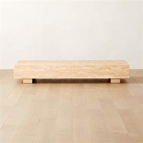 Enyo Modern Rectangular Travertine Coffee Table Cb2 Uae
