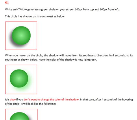 Solved Q Write An HTML To Generate A Green Circle On Your Chegg Com