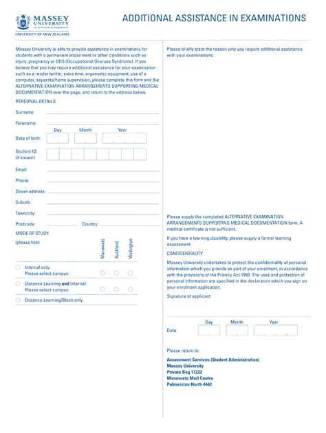 Additional Assistance In Examinations And Alternative Examination