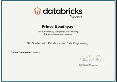 Earned Another Certification In Databricks For Data Engineering Prince Upadhyay Posted On The