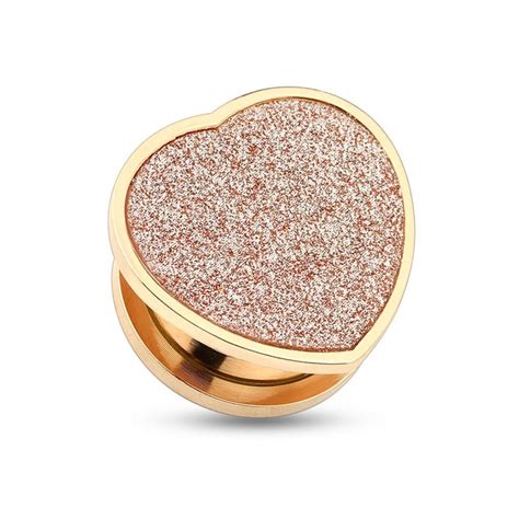 Plug Plaqué Or Rose Avec Une Forme De Joli Coeur