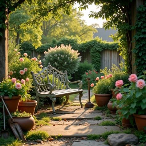 Free Rose Garden Bench Image Garden Bench Roses Download At Stockcake