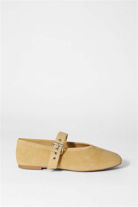 Mary Jane Ballerinaskor Gul Mocka Dam Handm Se