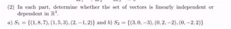 solved 2 in each part determine whether the set of