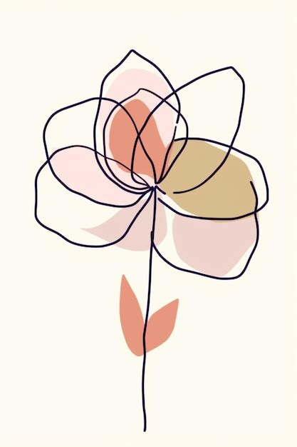Premium Ai Image There Is A Drawing Of A Flower With A Stem And