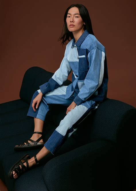 Denim Patchwork Denim Jacket Whistles Whistles Uk