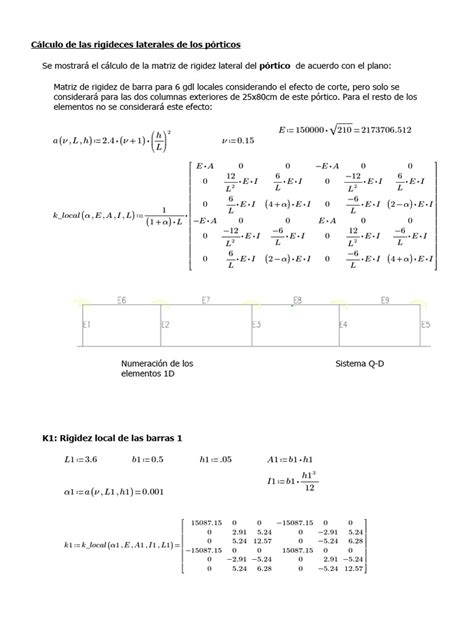 Matriz De Rigidez Pdf Matriz Matemáticas Ecuaciones