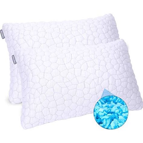 Qutool 2pack Bed Pillows For Sleeping Adjustable Gel Shredded Memory