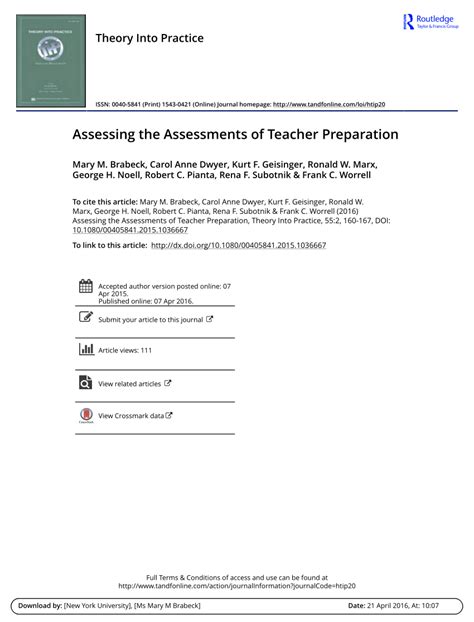 Pdf Assessing The Assessments Of Teacher Preparation