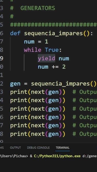 Generators Python Em 1 Minuto 🐍 Shorts Youtube