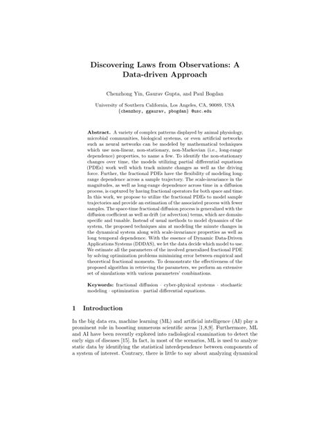 Pdf Discovering Laws From Observations A Data Driven Approach