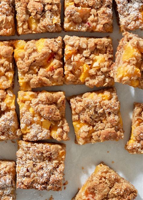 Peach Crumble Bars Recipe Fork Knife Swoon