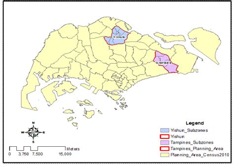 31 Map Of Tampines And Yishun New Towns Download Scientific Diagram