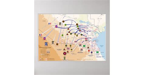 Desert Storm Ground Operations Map 1991 Poster Zazzle