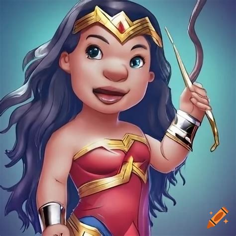 Lilo Dressed As Wonder Woman On Craiyon