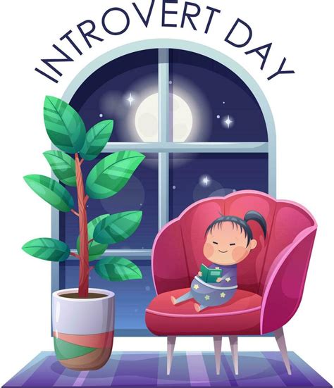 Introvert Day Greeting Card Interior Composition With Armchair