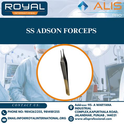 Ss Adson Forceps At Best Price In Jalandhar Punjab Royal International