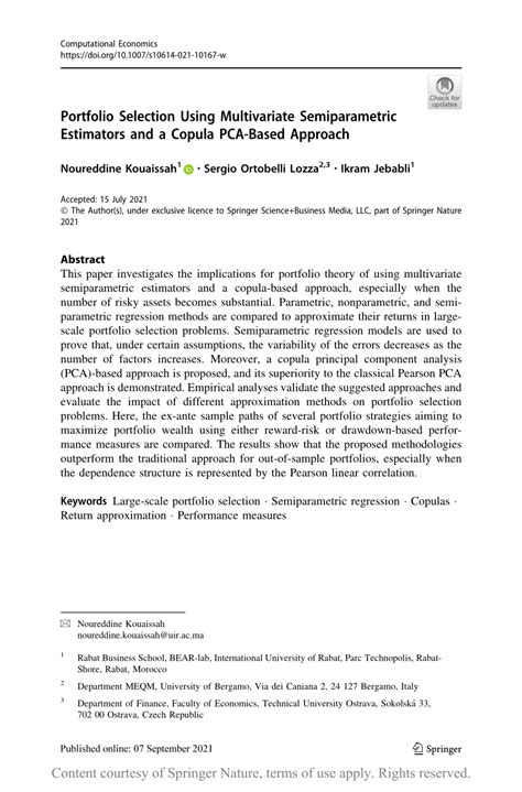 Portfolio Selection Using Multivariate Semiparametric Estimators And A