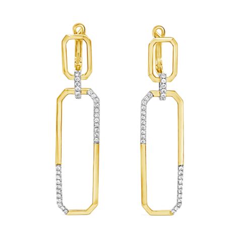 Rectangular Double Drop Diamond Earrings Cj Inc