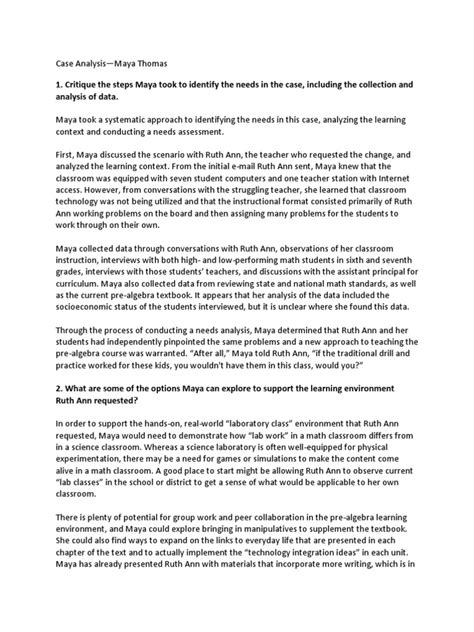 Id Case Analysis Kstrickland Download Free Pdf Classroom Teachers