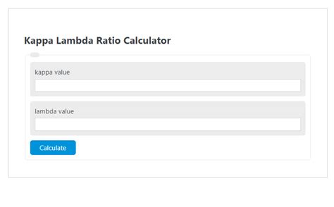 Kappa Lambda Ratio Calculator Calculator Academy