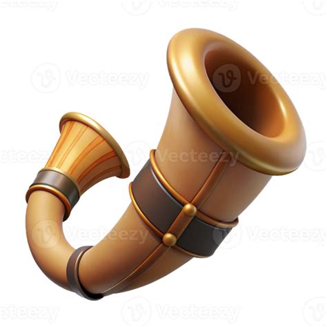 Iconic Baroque Hyper Specific Concept Art Style Isolated Cutout Of A Tribal War Horn Ultra