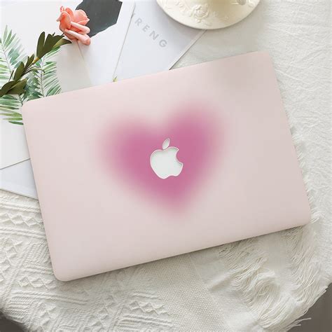 Cute Heart Pink Macbook Case Hard Protective Laptop Cover For Mac 16 15