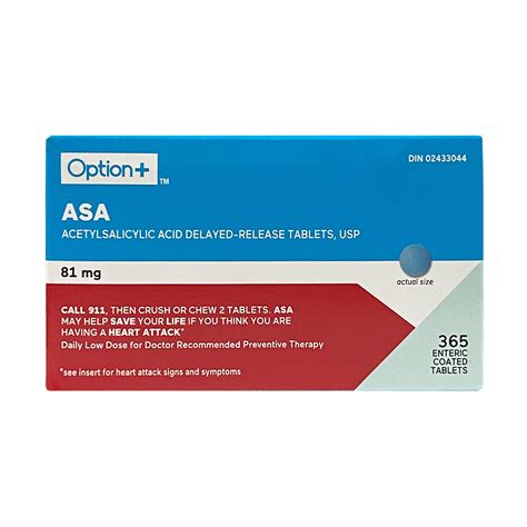 Option Asa Usp 81 Mg 365 Tablets White Cross E Store