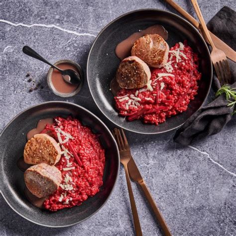 Beetroot Risotto With Veal Fillet Rice Coopch