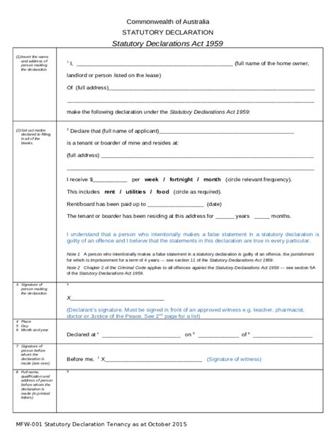 888 Statutory Declaration By A Supporting Witness In Relation Doc