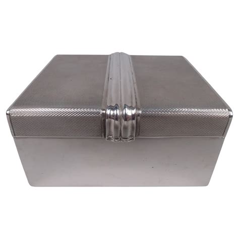 Snazzy English Art Deco Sterling Silver Box For Sale At 1stdibs