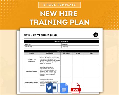 New Hire Training Plan Employee Orientation Guide Employee Onboarding