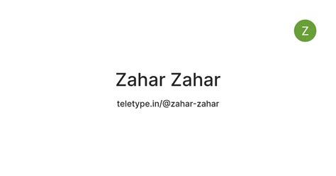 Zahar Zahar — Teletype