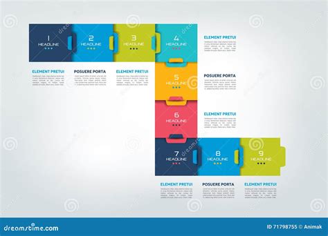 Step By Step Template Chart Diagram Scheme Cartoon Vector 71798755