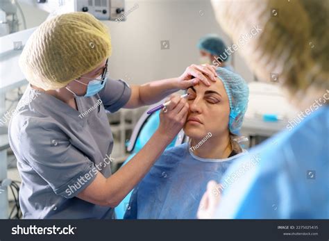 Blepharoplasty Plastic Surgery Rejuvenation Modification Area Stock