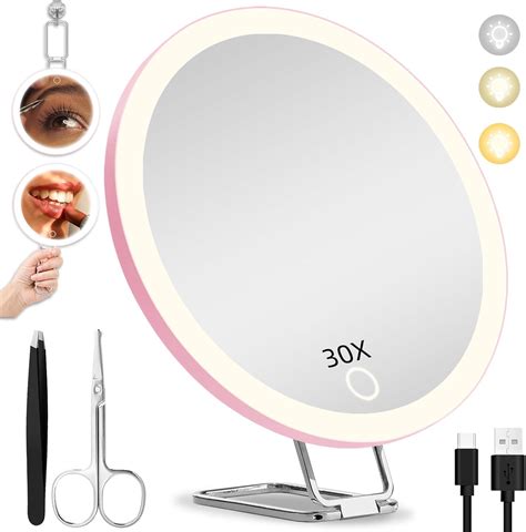 30x Magnifying Mirror With Light 6 Makeup Magnifying