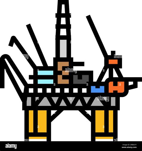 Offshore Drilling Petroleum Engineer Color Icon Vector Illustration