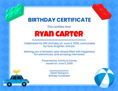 Free Printable Birthday Certificate Templates To Customize Online